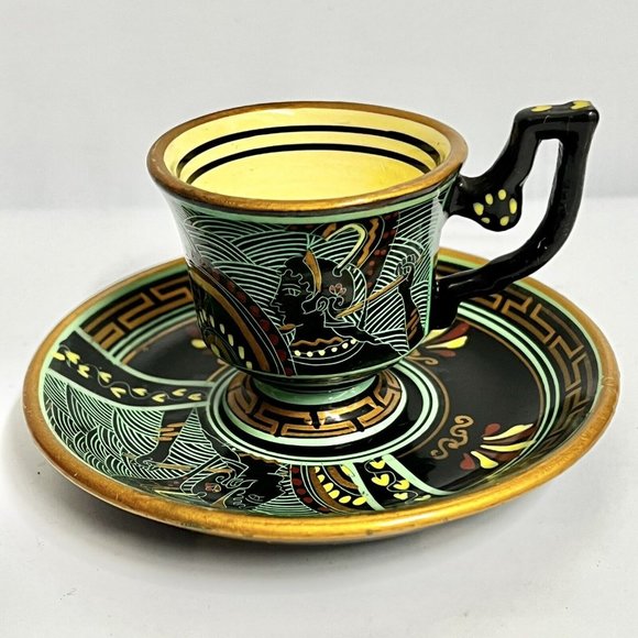 Handmade | Kitchen | Greek Art Tea Cup Saucer Set Hand Made In Greece ...